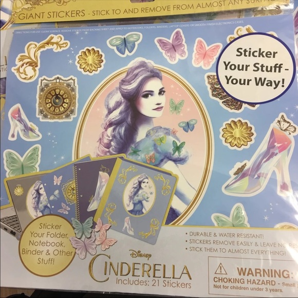 Cinderella | Wall Decor | Disney Cinderella Reusable Stickersdecals Set ...
